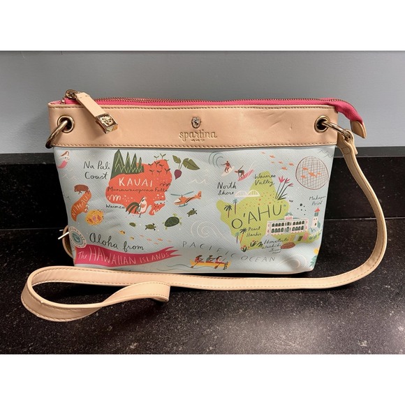 Spartina 449 | Bags | Spartina 449 Hawaii Map Crossbody Bag Purse Kauai ...